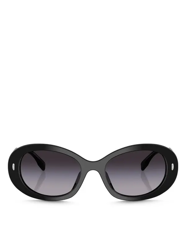 Tory Burch Miller Oval Sunglasses, 53mm - Black