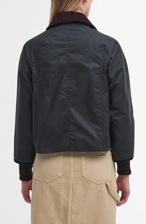 Barbour Beadnell Crop Waxed Cotton Jacket - Sage/ancient