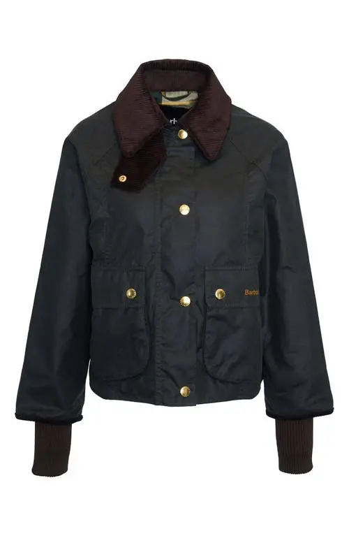 Barbour Beadnell Crop Waxed Cotton Jacket - Sage/ancient