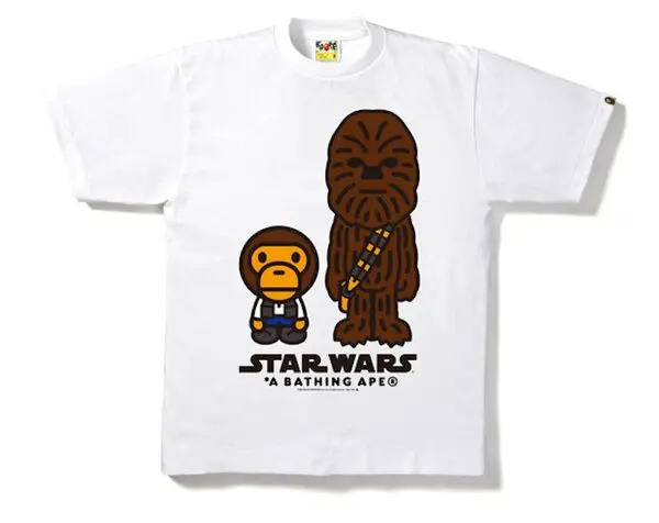 A BATHING APE X Star Wars Chewbacca Baby Milo Tee Shirt - White