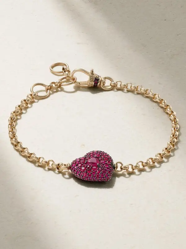 LUCY DELIUS Love Special Rhodium-plated 14-karat Ruby Bracelet - Gold