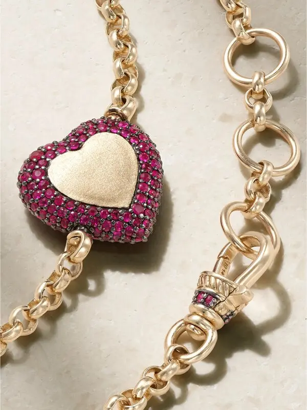 LUCY DELIUS Love Special Rhodium-plated 14-karat Ruby Bracelet
