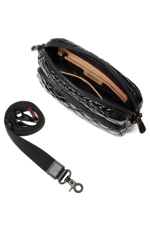 Mz Wallace Small Metro Quilted Camera Bag - Black Lacquer