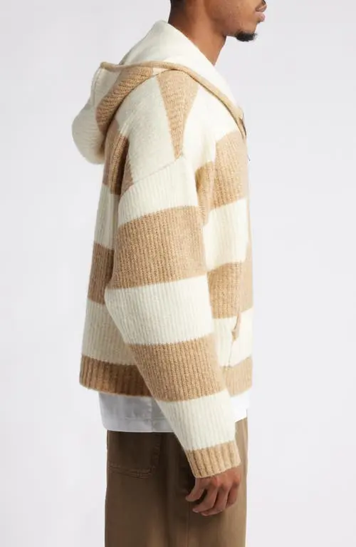 ELWOOD Stripe Zip Up Hoodie Sweater