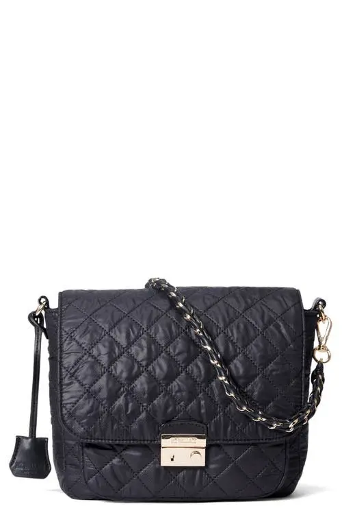 Mz Wallace Medium Crosby Lock Quilted Nylon Crossbody Bag - Black