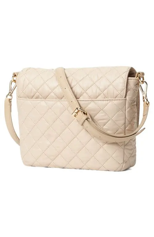 Mz Wallace Medium Crosby Lock Quilted Nylon Crossbody Bag - Buff