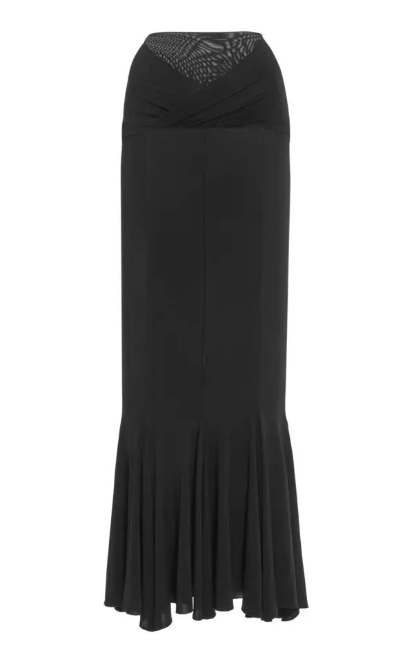NENSI DOJAKA V-waist Flared Midi Skirt
