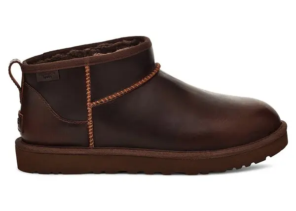 UGG Classic Ultra Mini Lthr Regen Boots - Ironwood