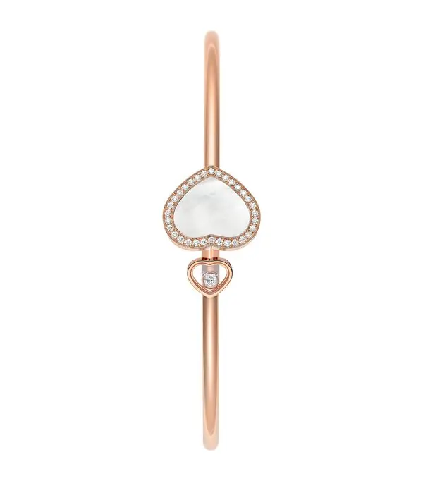 Chopard Diamond And Mother-of-pearl Happy Diamonds Bangle - Rose Gold