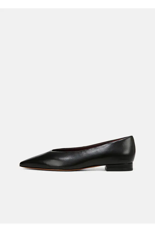 Vince Isabel Leather Flats - Black