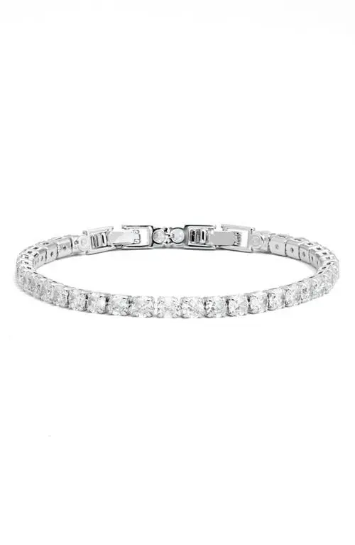 Nordstrom Cubic Zirconia Tennis Bracelet - Clear- Silver