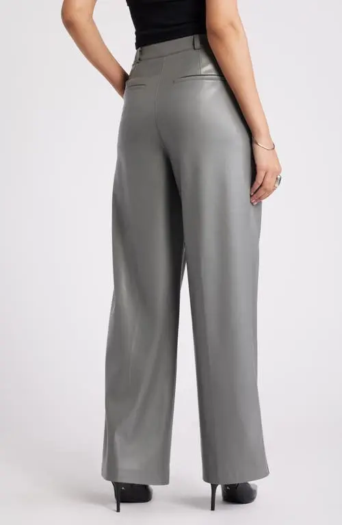 OPEN EDIT Faux Leather Wide Leg Trousers