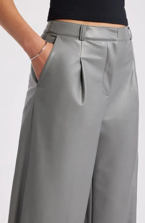 OPEN EDIT Faux Leather Wide Leg Trousers