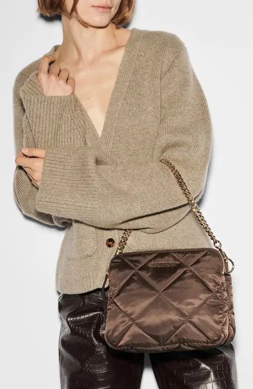 Mz Wallace Madison Quilted Nylon Crossbody Bag - Walnut