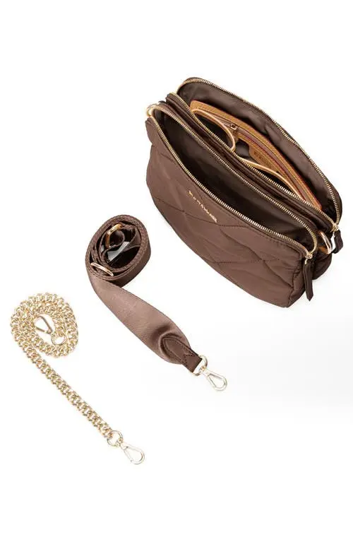 Mz Wallace Madison Quilted Nylon Crossbody Bag - Walnut