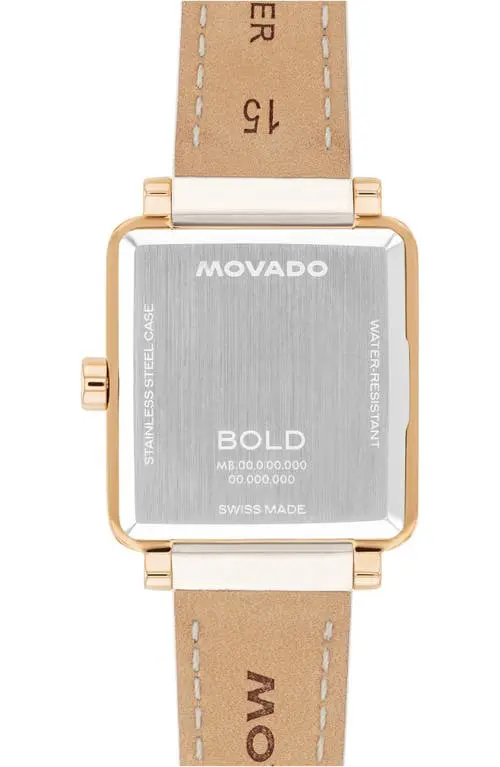 Movado Evolution 2.0 Leather Strap Watch - White