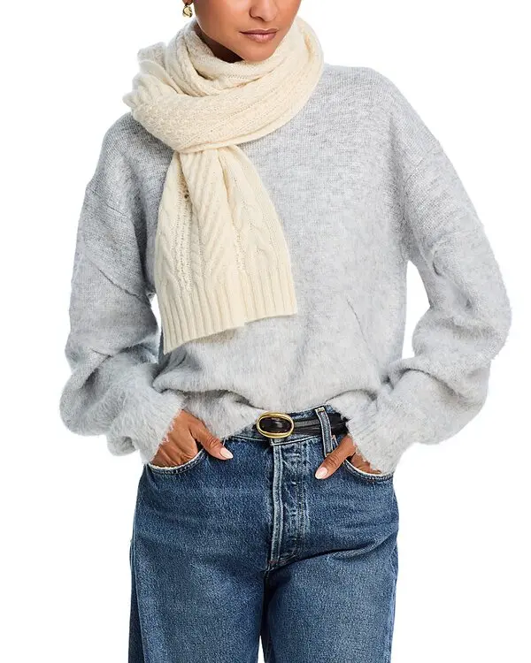 Bloomingdale'S Cable Scarf Exclusive - Cream