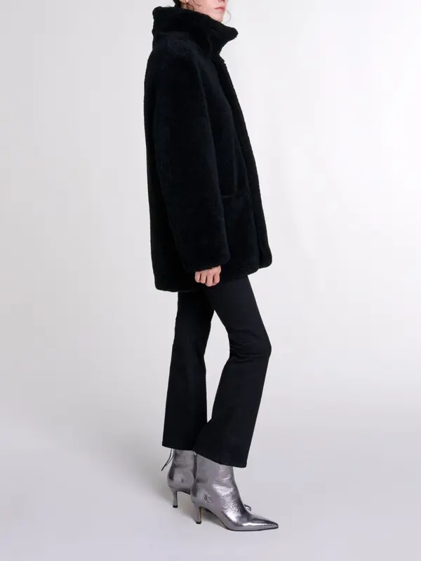 Maje Reversible Leather Coat