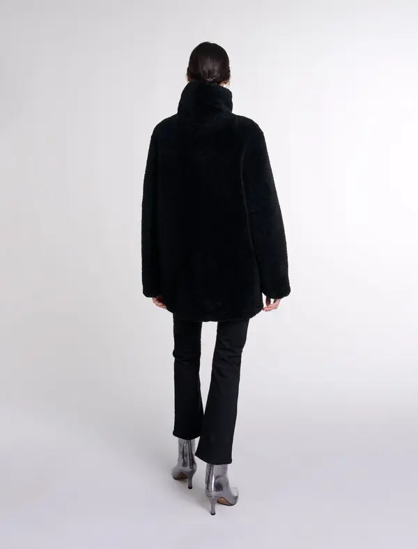 Maje Reversible Leather Coat