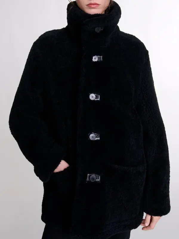 Maje Reversible Leather Coat
