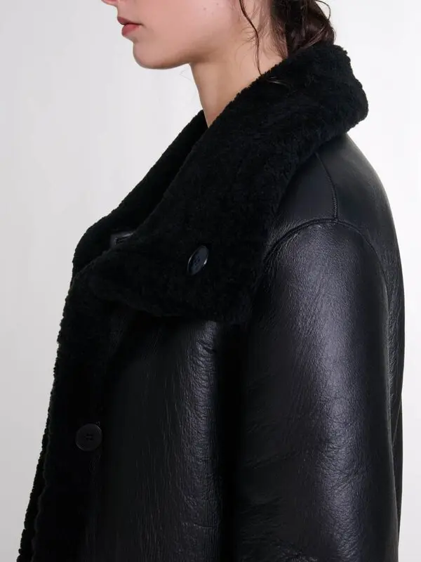 Maje Reversible Leather Coat