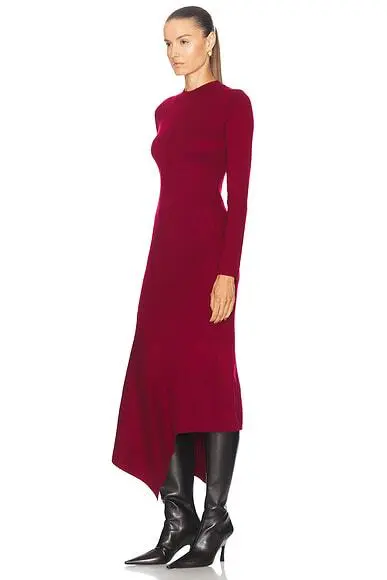 L'academie Odelya Asymmetrical Knit Dress - Wine