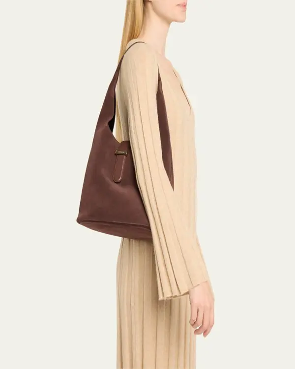 Simkhai Khai Buckle Suede Hobo Bag