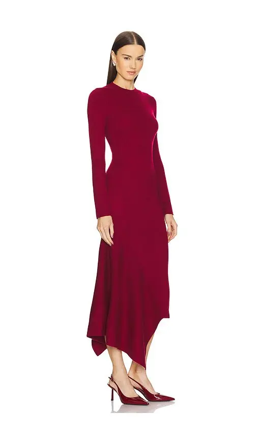 L'academie Odelya Asymmetrical Knit Dress - Wine