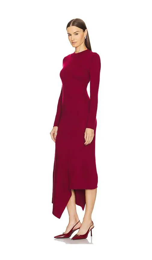 L'academie Odelya Asymmetrical Knit Dress - Wine
