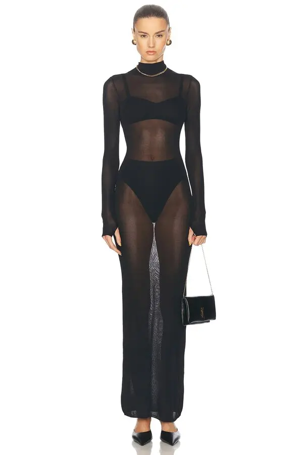 L'academie Reyes Maxi Knit Dress - Black