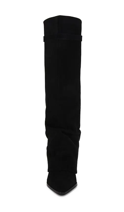 Free People Felicity Foldover Suede Boot - Black