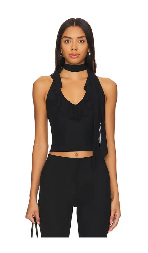 Majorelle Clara Halterneck Top - Black