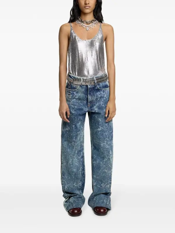Rabanne Washed Wide-leg Jeans - Blue