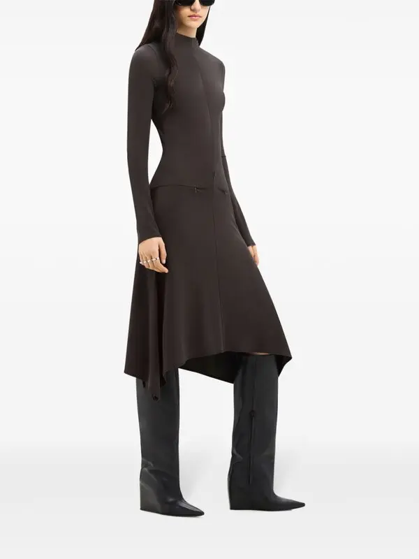 COURREGES Volcano Jersey Midi Dress - Brown
