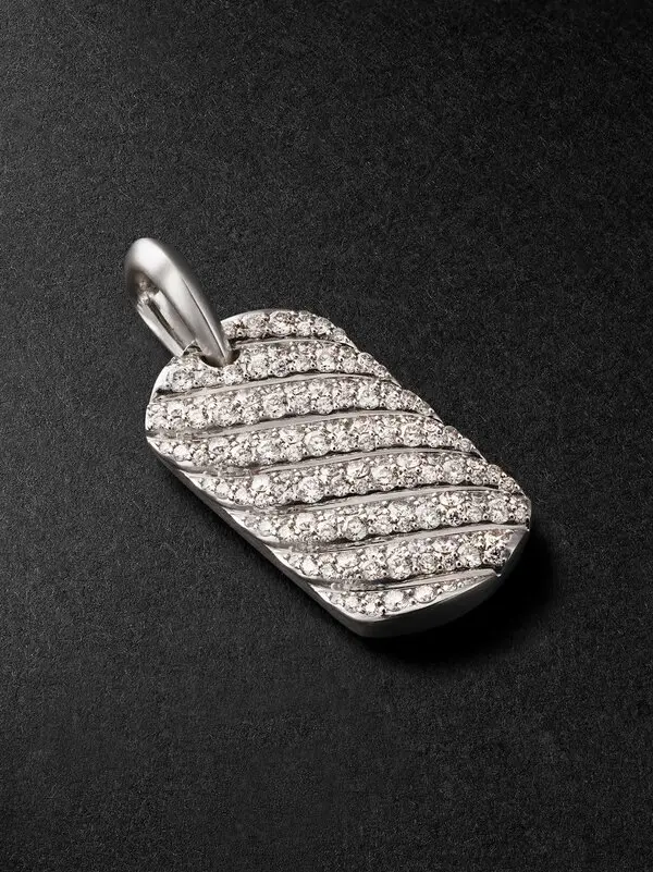 David Yurman Chevron Diamond Pendant - Silver