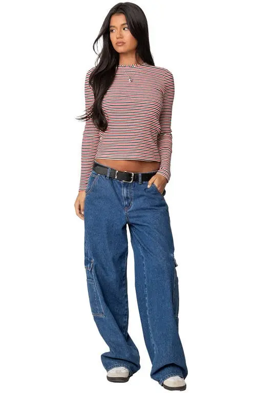 EDIKTED Corina Stripe Rib Top