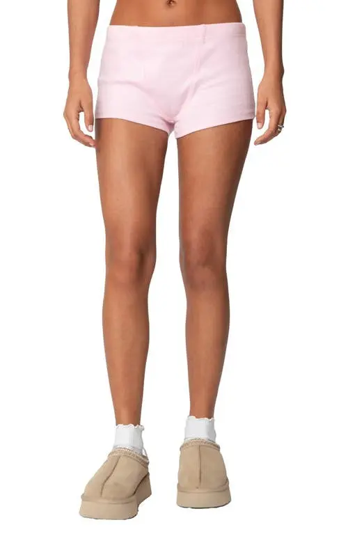 EDIKTED Rebekah Ribbed Shorts - Light-pink