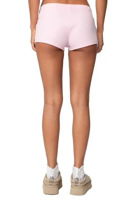 EDIKTED Rebekah Ribbed Shorts - Light-pink