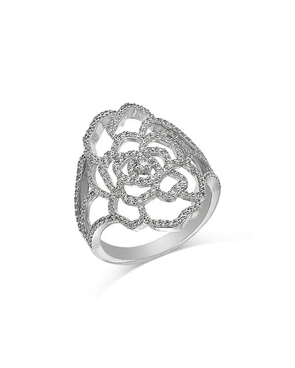 Bloomingdale'S Diamond Flower Ring, 0.75 Tcw - White