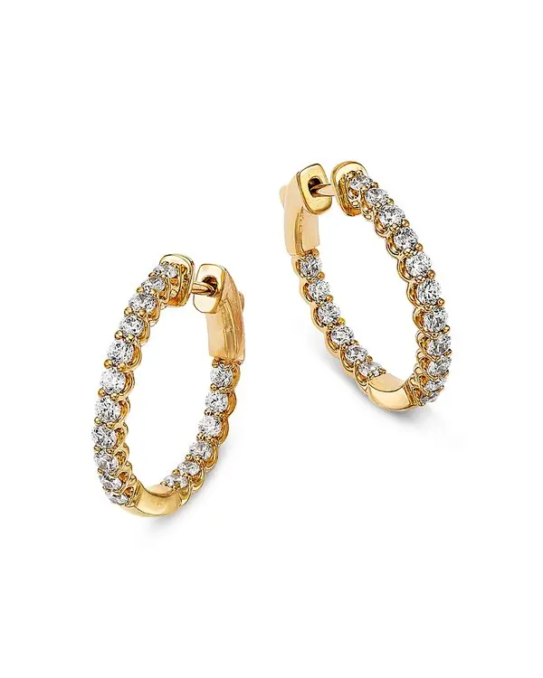 Bloomingdale'S 14k Yellow 1.0 Tcw Diamond Hoop Earrings - Gold
