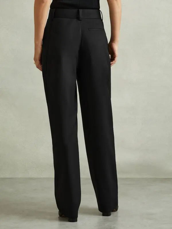 REISS Zoe Wool-blend Barrel Leg Trousers