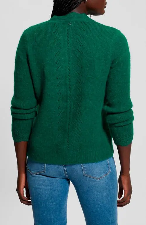 Guess Macie Pointelle Cardigan - Adventurous Green