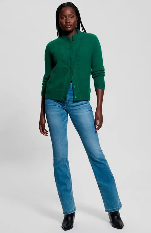 Guess Macie Pointelle Cardigan - Adventurous Green