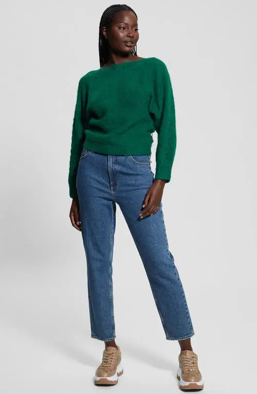 Guess Malorie Pointelle Dolman Sleeve Sweater - Adventurous Green