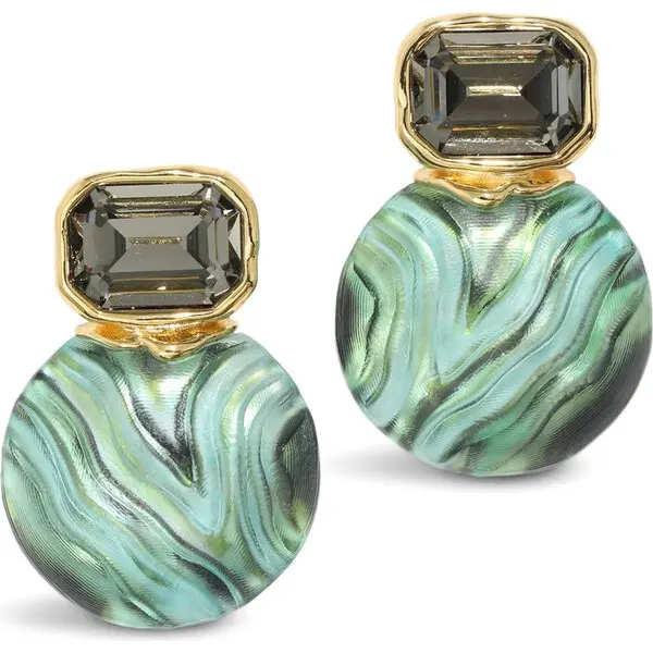 Alexis Bittar Madera Lucite® Disc Drop Earrings - Malachite