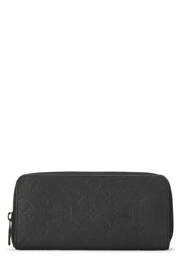 LOUIS VUITTON Monogram Taurillon Zippy Vertical Wallet - Black