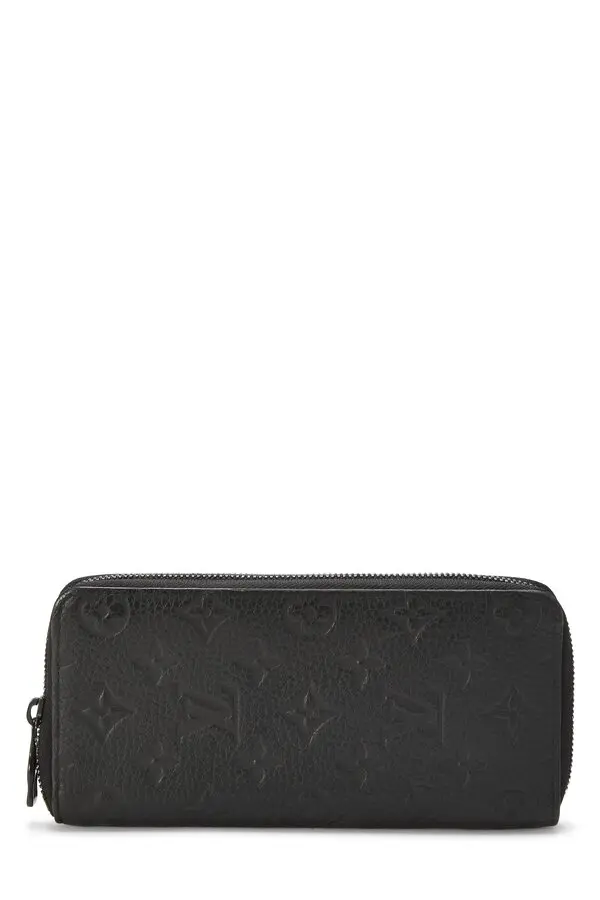 LOUIS VUITTON Monogram Taurillon Zippy Vertical Wallet - Black