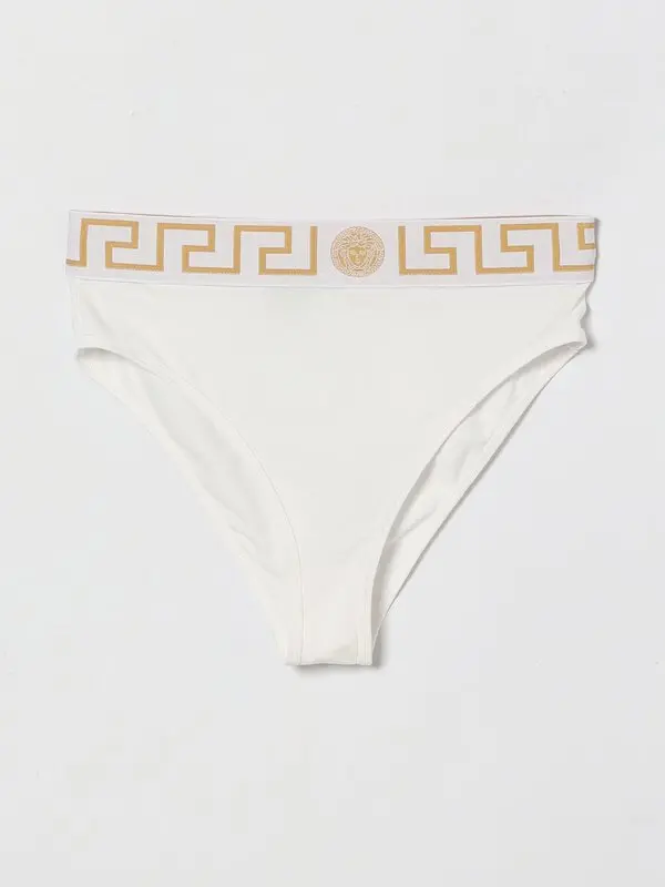 Versace Greca Cotton Briefs - White