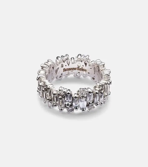 SUZANNE KALAN Shimmer Audrey 18kt White Gold Diamond Ring - Silver