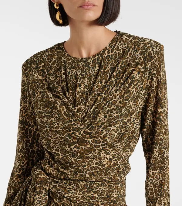 Isabel Marant Étoile Zeidi Leopard-print Draped Maxi Dress - Brown